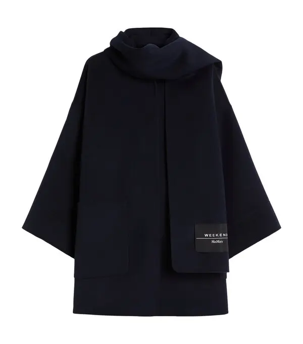 Max Mara Wool-blend Scarf-overlay Coat