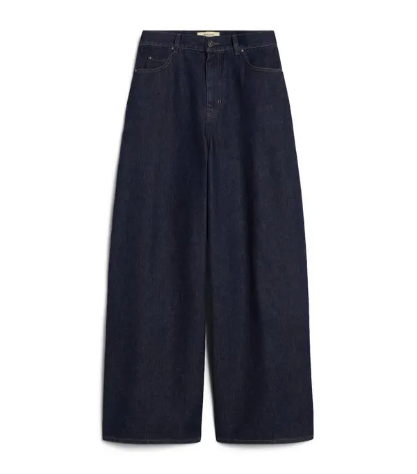 Max Mara Cotton Wide-leg High-rise Jeans - Blue
