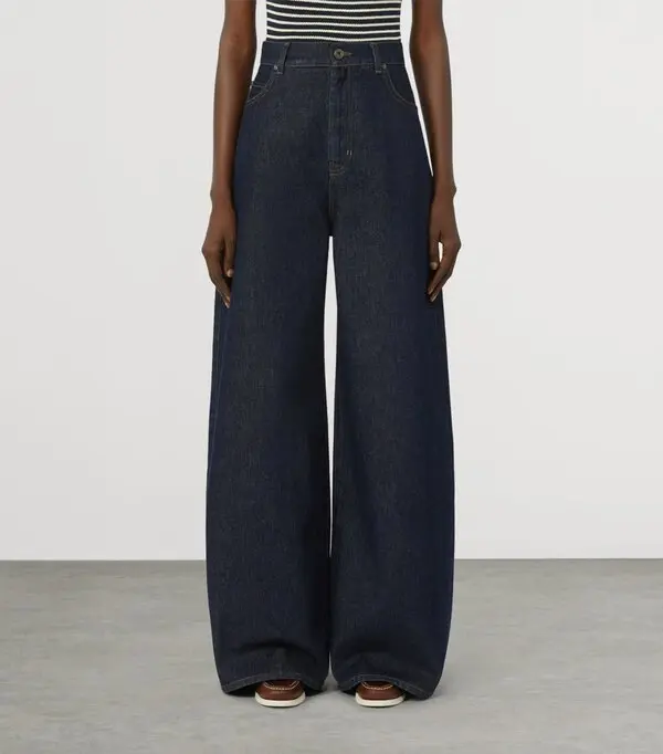 Max Mara Cotton Wide-leg High-rise Jeans