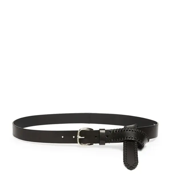 Max Mara Leather Belt Suspenders - Black