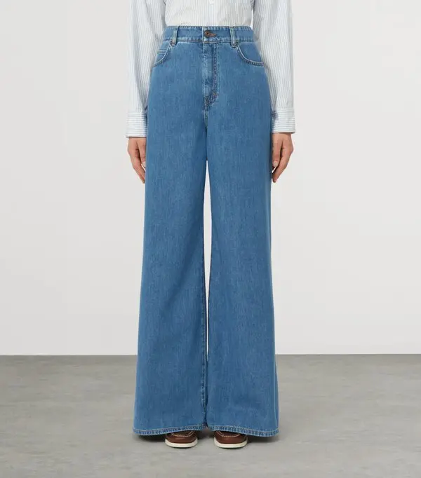 Max Mara Soft Cotton Wide-leg High-rise Jeans