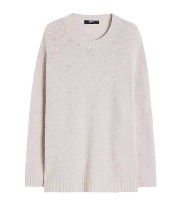 Max Mara Crew-neck Alpaca-blend Sweater - Beige