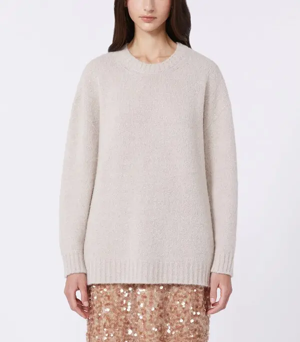 Max Mara Crew-neck Alpaca-blend Sweater - Beige