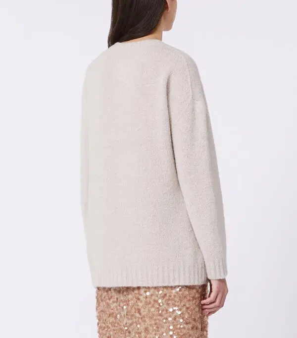 Max Mara Crew-neck Alpaca-blend Sweater - Beige