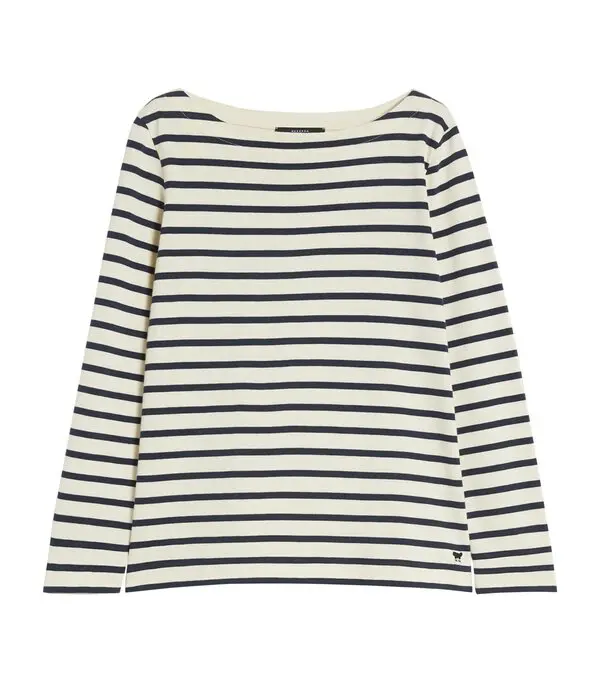 Max Mara Cotton Stripe Sweater - White