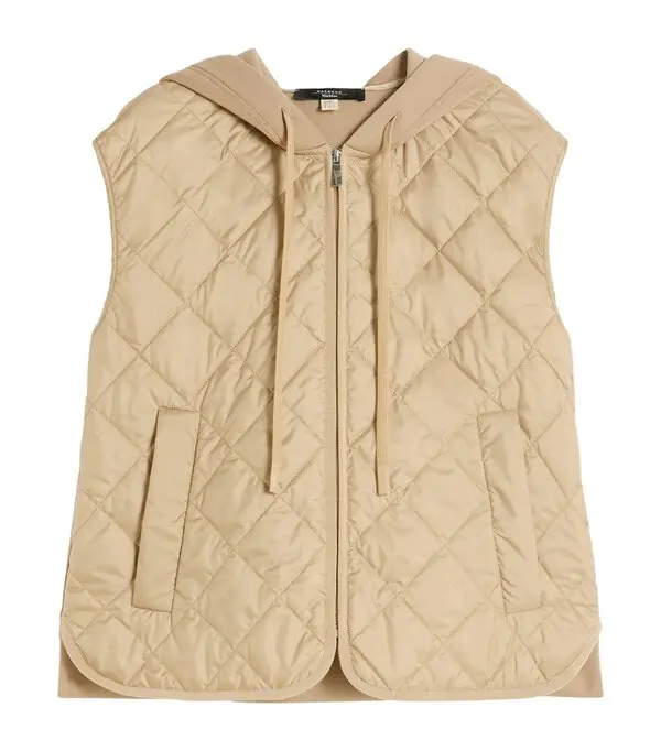 Max Mara Padded Quilted Gilet - Beige