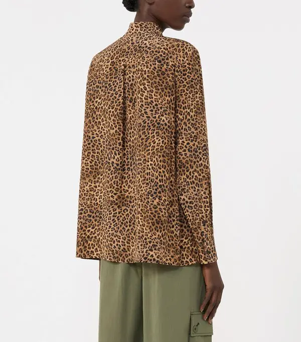 Max Mara Silk Leopard Print Shirt