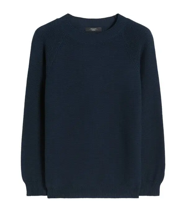 Max Mara Cotton Knitted Sweater - Blue