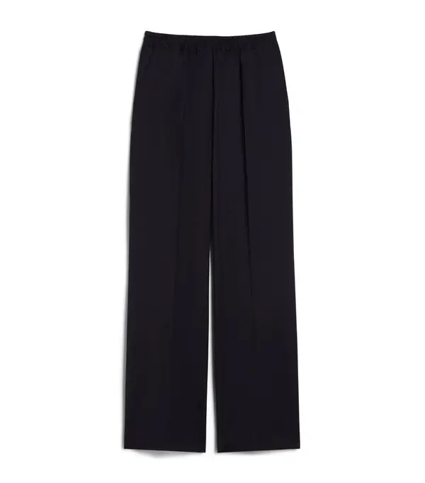 Max Mara Virgin Wool Straight-leg Trousers - Blue