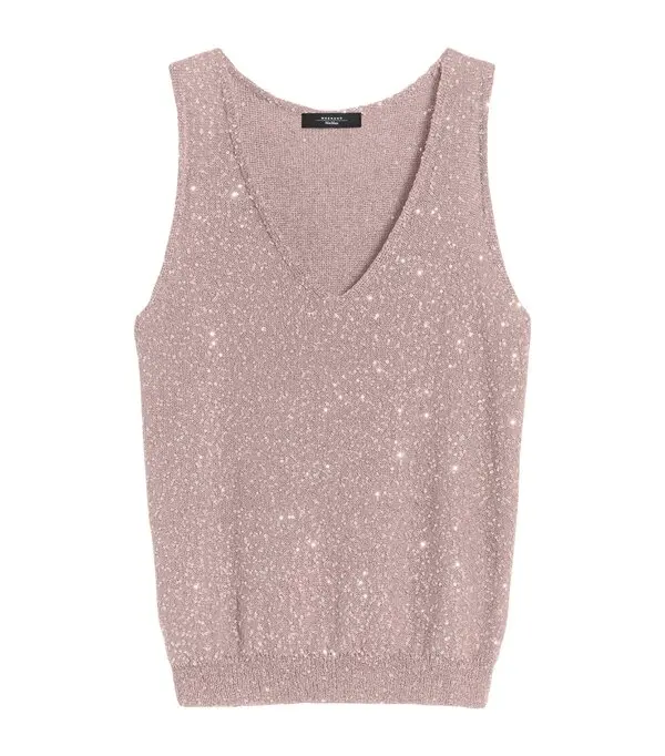 Max Mara Knitted Sequin-detail Sweater Vest - Pink