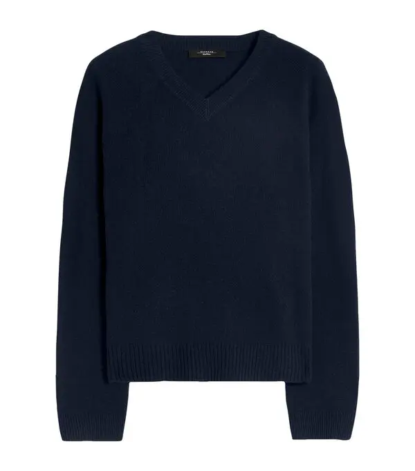 Max Mara Cashmere V-neck Sweater - Blue