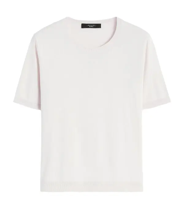 Max Mara Silk-cotton Knitted Top - White
