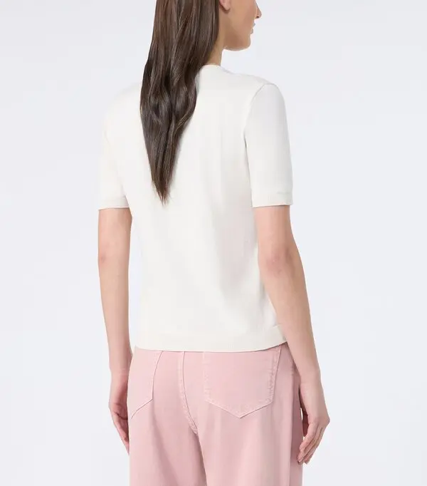 Max Mara Silk-cotton Knitted Top - White