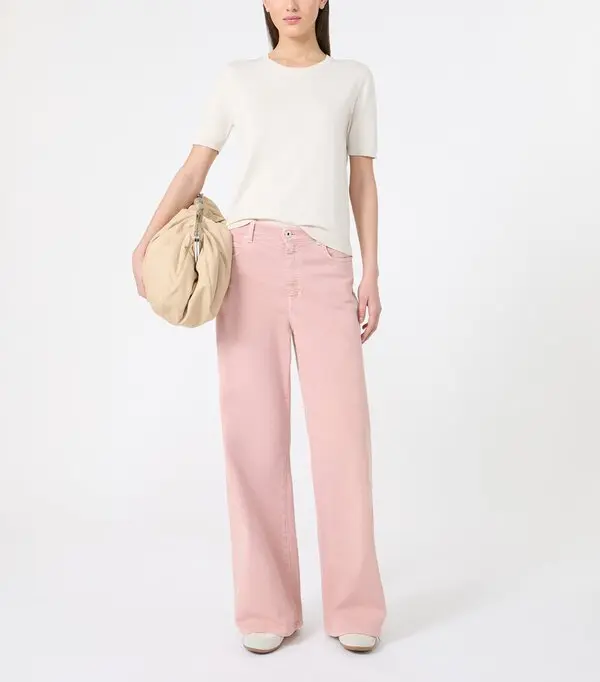 Max Mara Silk-cotton Knitted Top - White