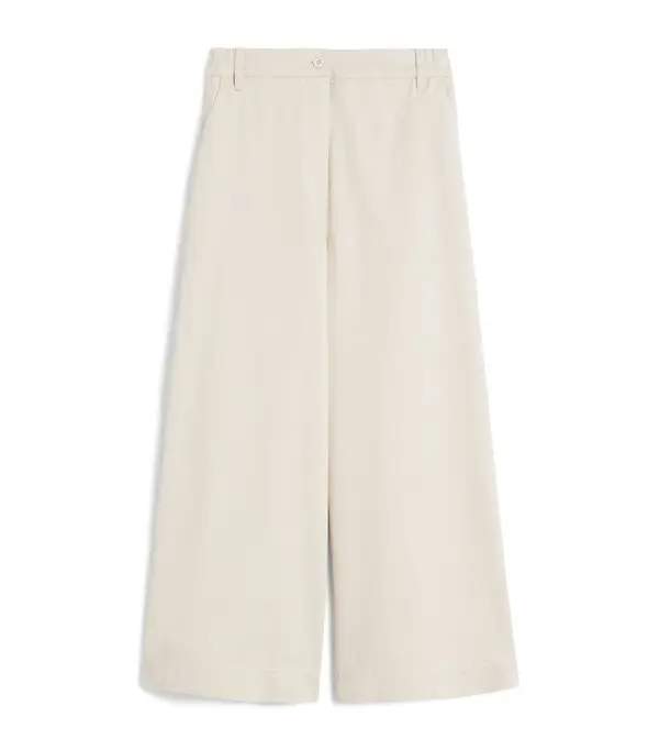 Max Mara Cotton Drill Trousers - Beige