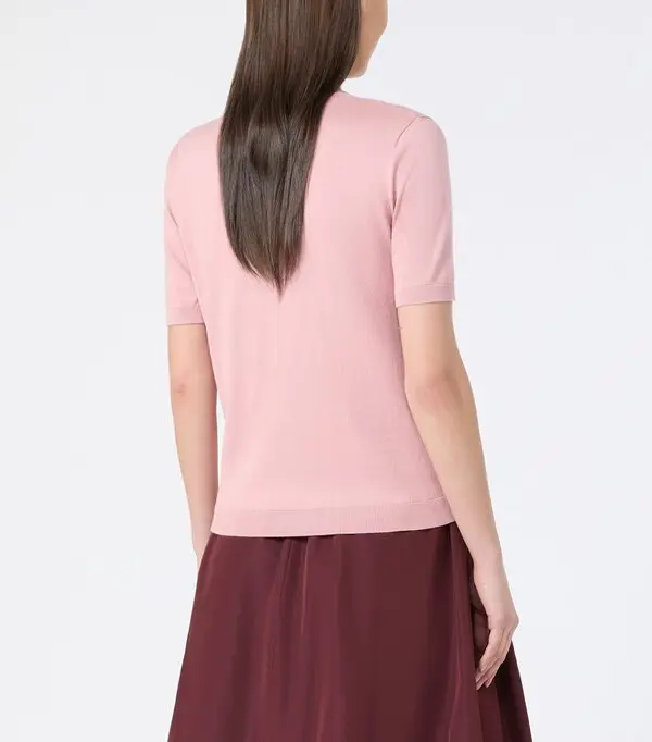 Max Mara Silk-cotton Knitted Top - Pink