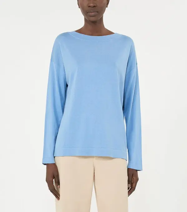 Max Mara Silk-cotton Boat-neck Sweater