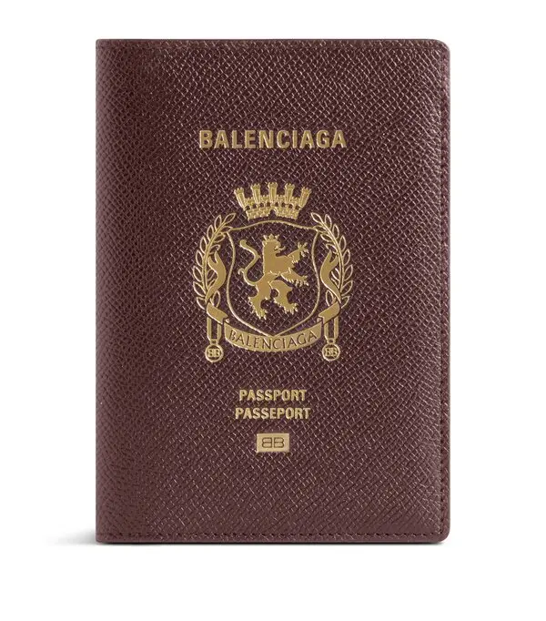 Balenciaga Calfskin Passport Phone Holder - Red