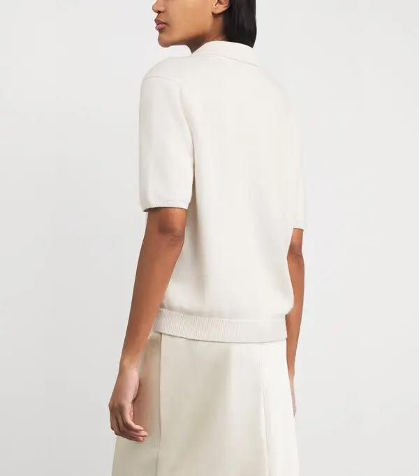 Harrods Cotton-cashmere Collared Sweater - Ivory