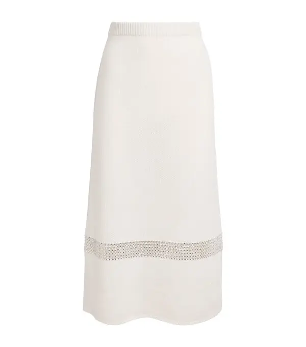 Fabiana Filippi Wool-silk-cashmere Midi Skirt - White
