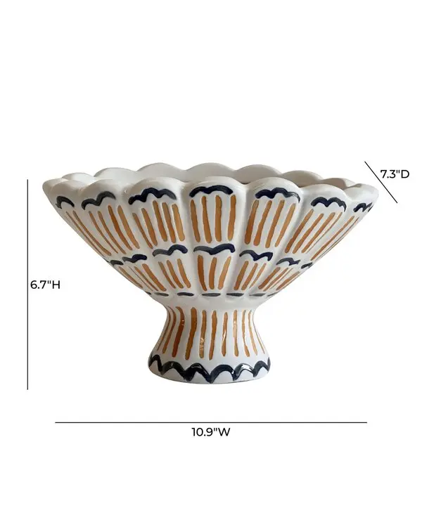 TOV FURNITURE Ceramic Roman Coral Bowl