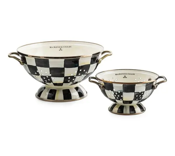 MACKENZIE-CHILDS As Is Set Of 2 Colanders