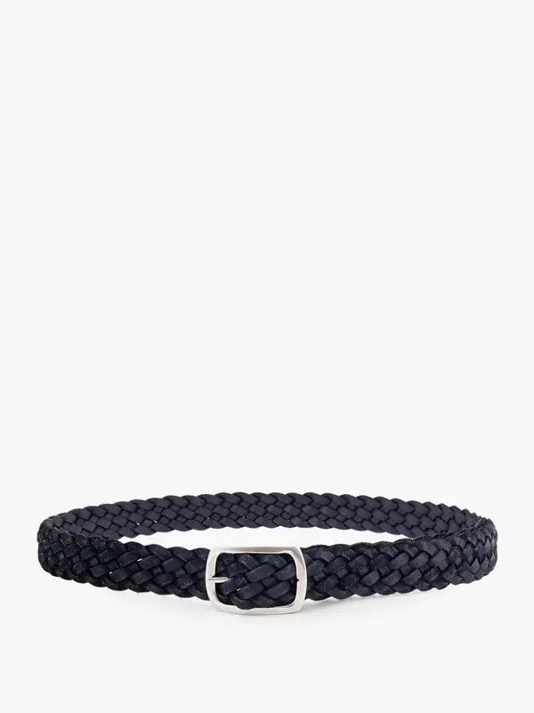 ORTIGNI Suede Braided Belt - Blue
