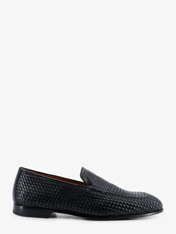 DOUCAL'S Braidy Leather Loafers - Black