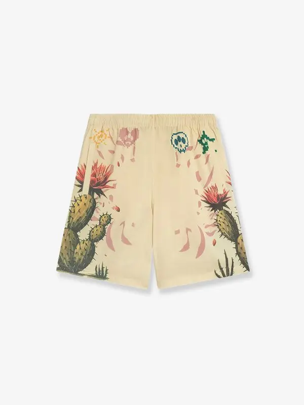 BARROW Cotton Bermuda Shorts With Cactus Print