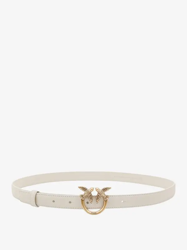 Pinko Berry Leather Belt - White
