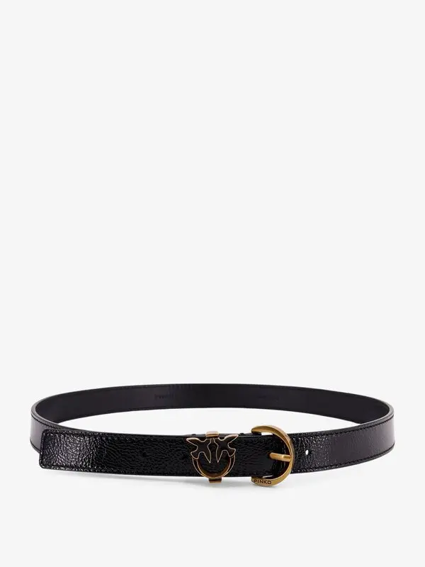 Pinko Tamboril Leather Belt - Black