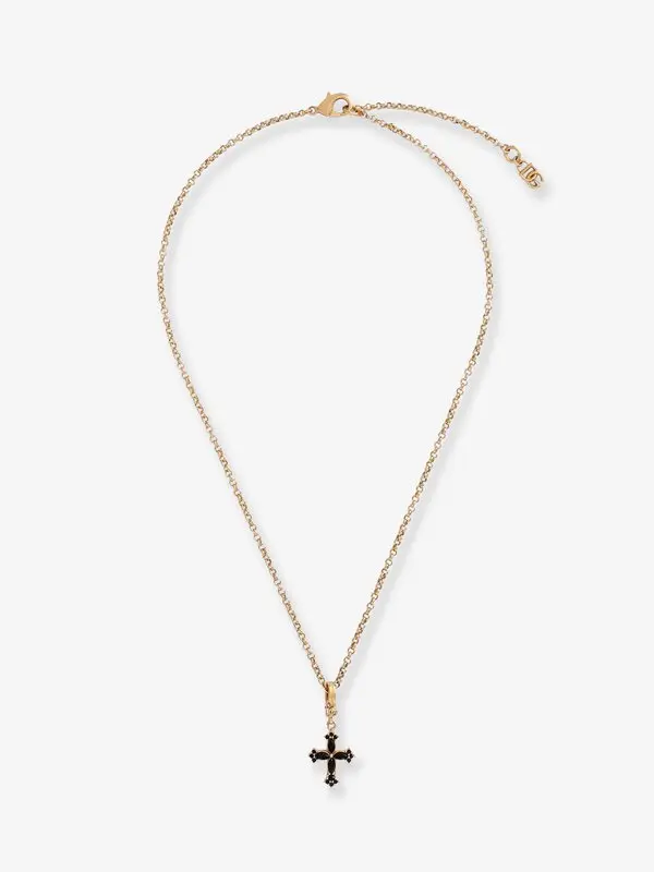 Dolce & Gabbana Metal Necklace With Rhinestone Charm - Gold