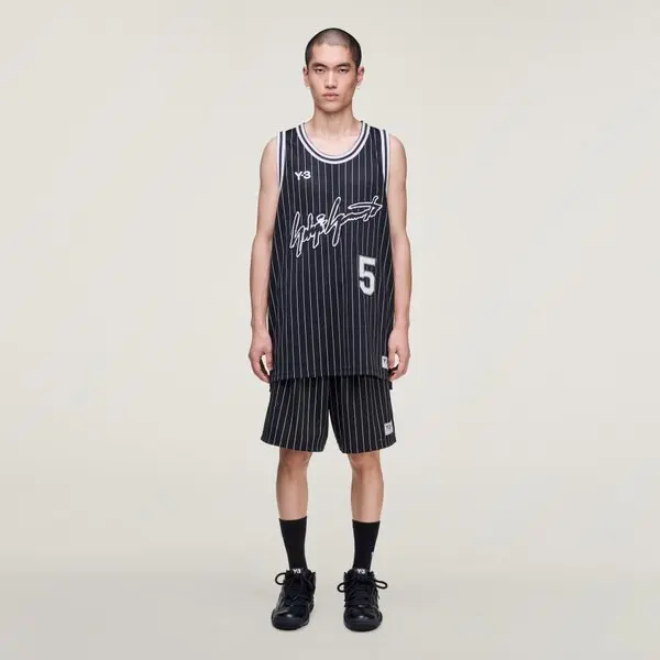 Adidas Y-3 Mesh Pinstripe Shorts