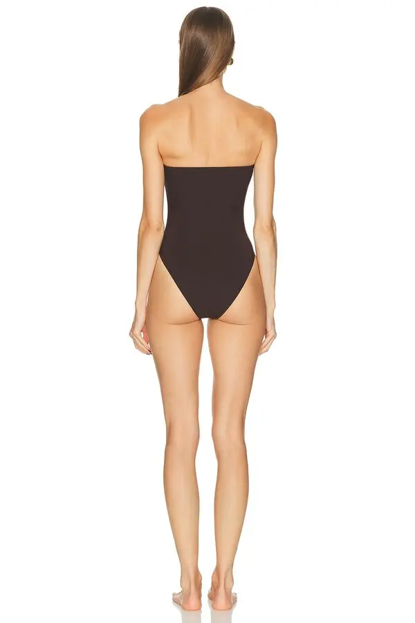 Saint Laurent Strapless One Piece Swimsuit
