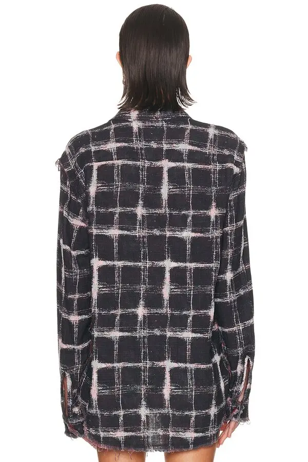 R13 Reversible Shredded Seam Shirt