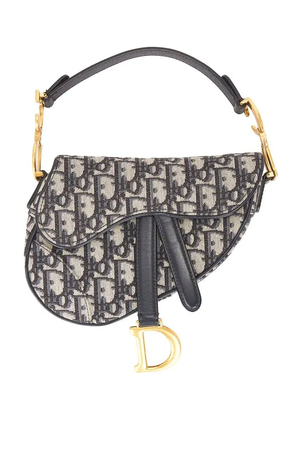 Dior Trotter Oblique Mini Saddle Bag - Navy
