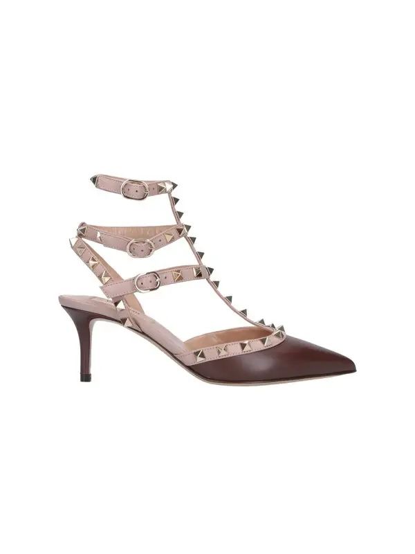 Valentino Garavani Rockstud Patent Leather Pumps - Beige