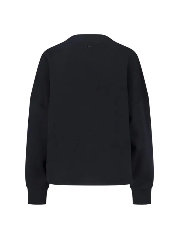Alaïa Cotton Sweatshirt - Black