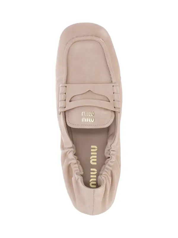 Miu Miu Ruches Nappa Loafers