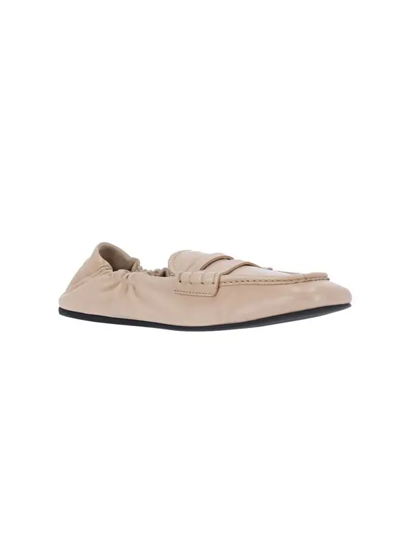 Miu Miu Ruches Nappa Loafers - Beige