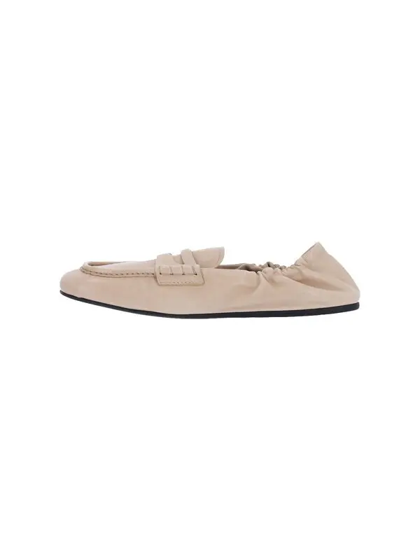Miu Miu Ruches Nappa Loafers - Beige
