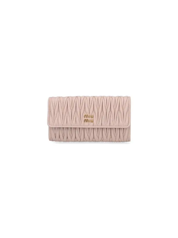 Miu Miu Wallet With Logo Shoulder Strap - Pink