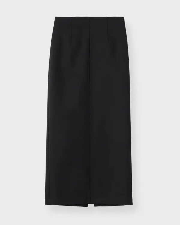 Almada Label Ankle-length Column Skirt - Black
