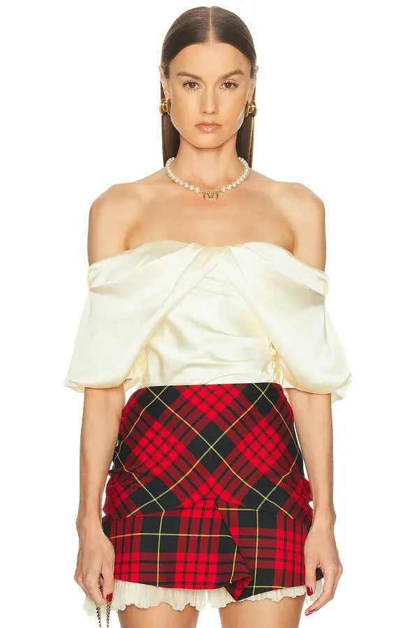 Alexander McQueen Draped Neck Satin Top