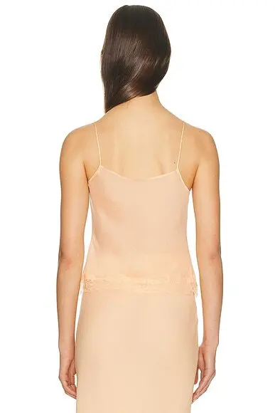 HELSA Viscose Satin Cami With Lace Trim