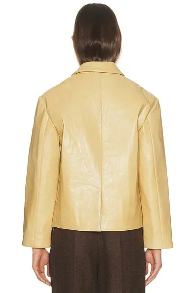 HELSA Puffy Leather Jacket - Maize
