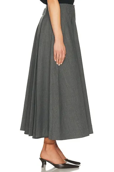 HELSA Wool Blend Pleated Skirt - Medium Heather Grey
