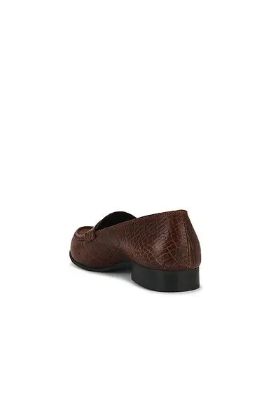 PHILEO 079 Crocodile Embossed Leather Moccasins