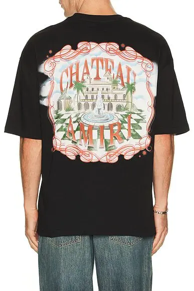 Amiri Chateau Sketch Oversized Tee - Black