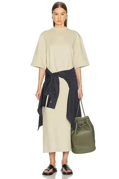Wardrobe.NYC Ribbed Neck Mini T-shirt Dress